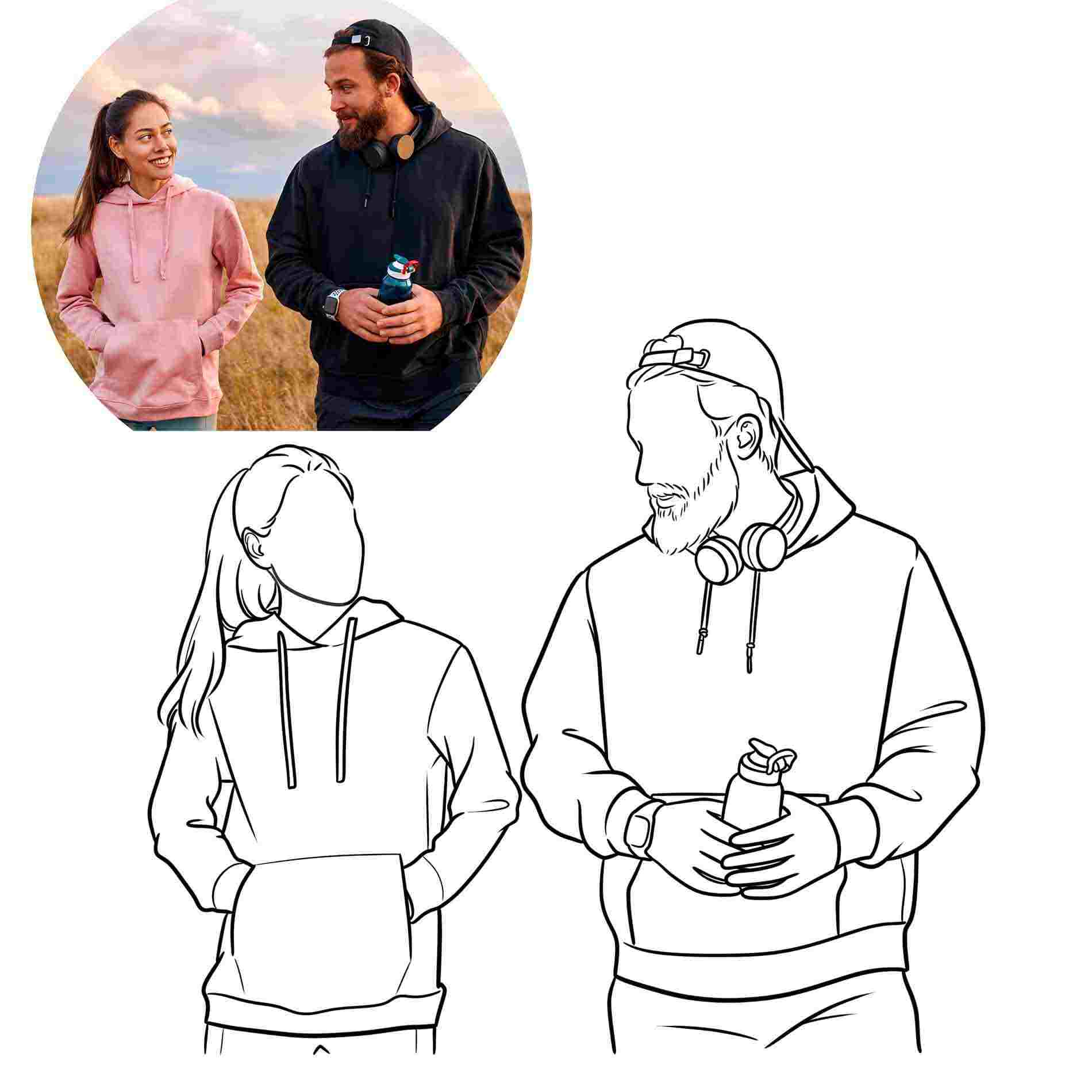 Custom Outline Photo Embroidered Hoodie – Somlibe
